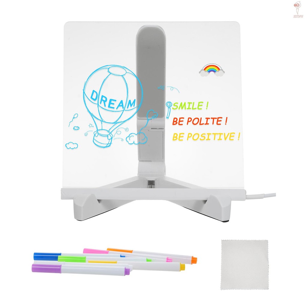 Acrylic Dry Erase Board with Light 15x15cm Writing Board for Desktop ...