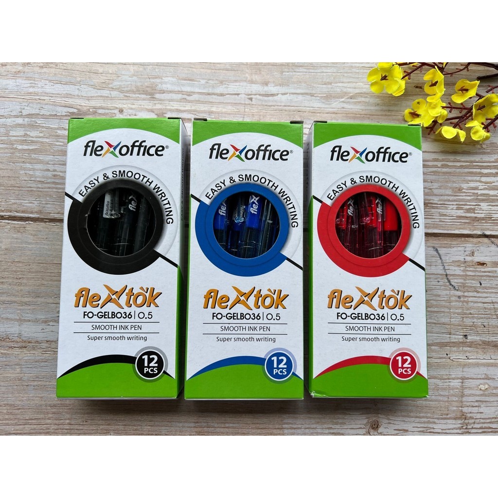 Flextok Ballpen Black / Blue / Red 0.5mm Retractable 12pcs/ box CFM ...