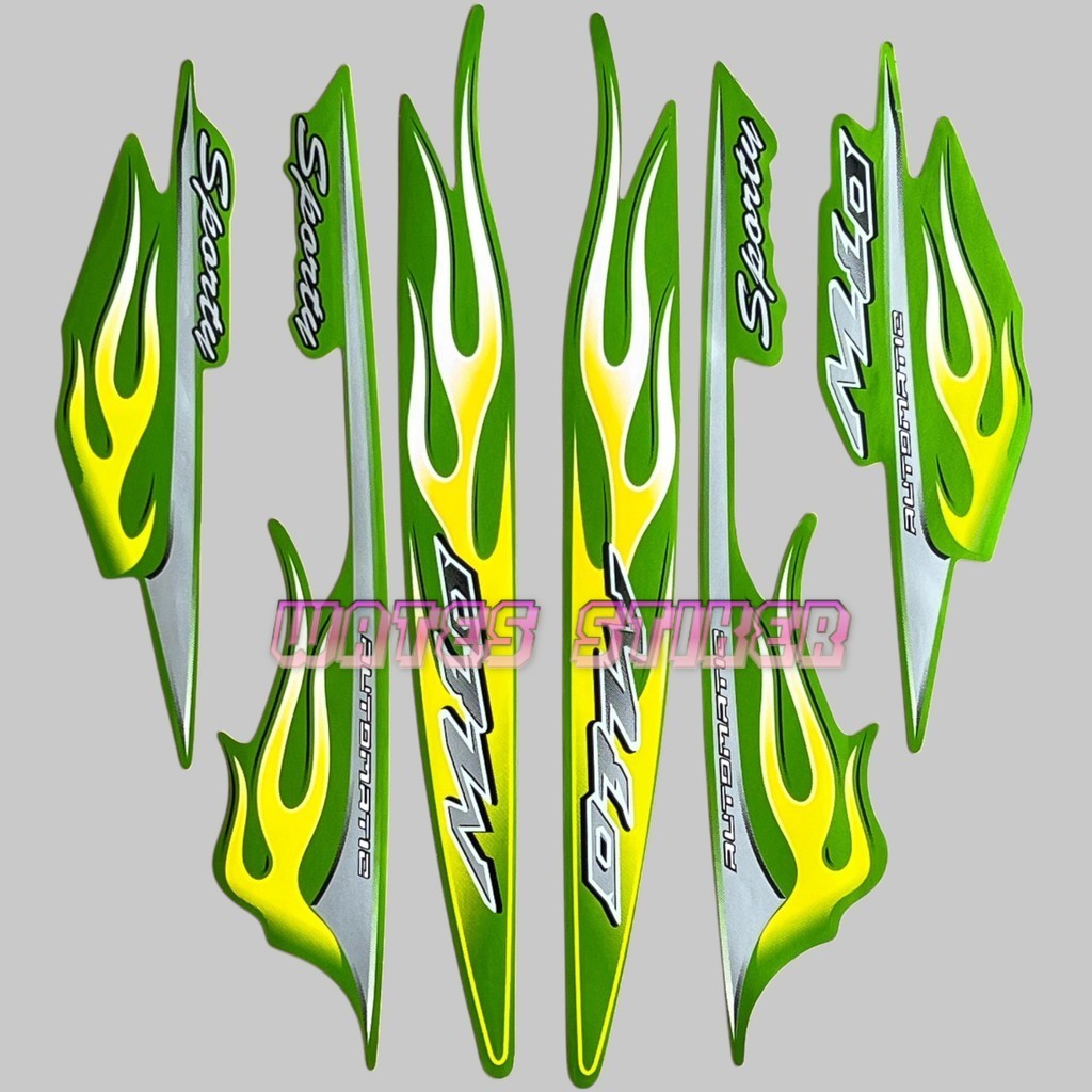 HIJAU Striping Decal Polet Sticker Yamaha mio 2006 2007 sporty fire ...