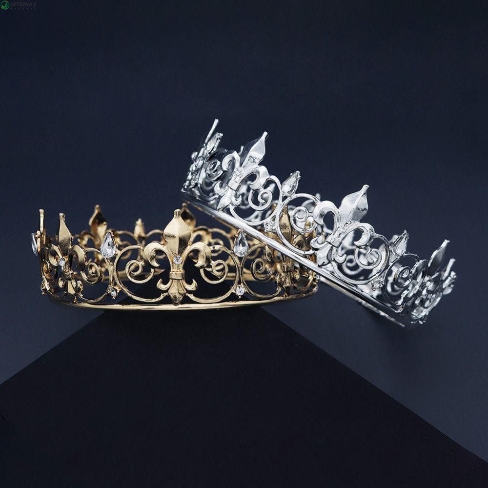 NEEDWAY King Crown, Bar Mitzvah Crown Hair Hoop Metal Prince Crowns ...