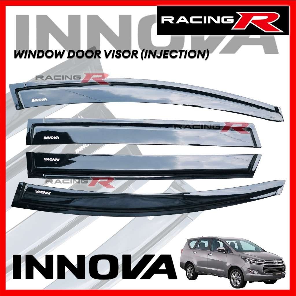 Toyota Innova 2016 to 2025 OEM / INJECTION Window Door Rain Visor Black ...