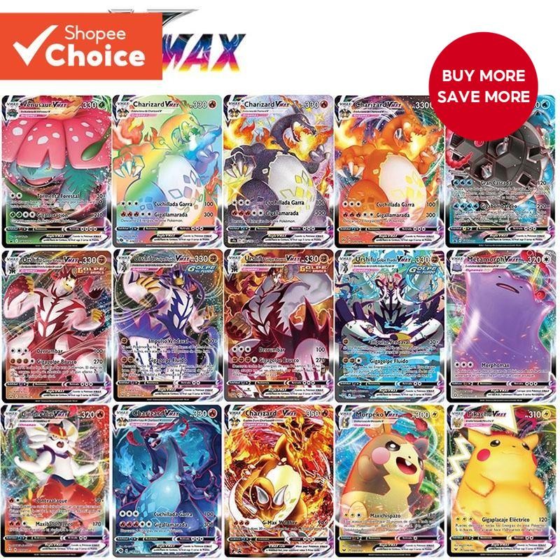 100PCS Cards VMAX Shining Cards Game Battle Carte Trading Card No ...