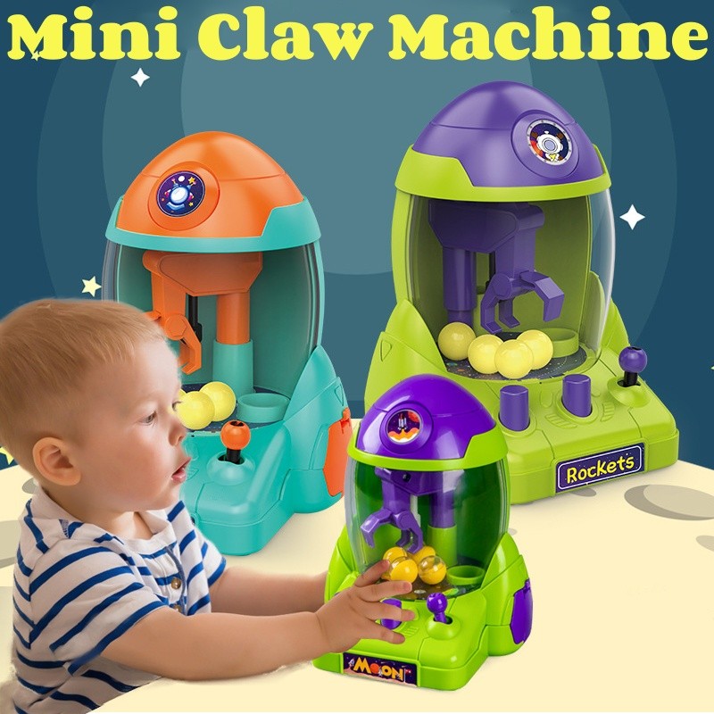 Kids Mini Claw Machine Finger Game Desktop Space Rocket Claw Ball ...