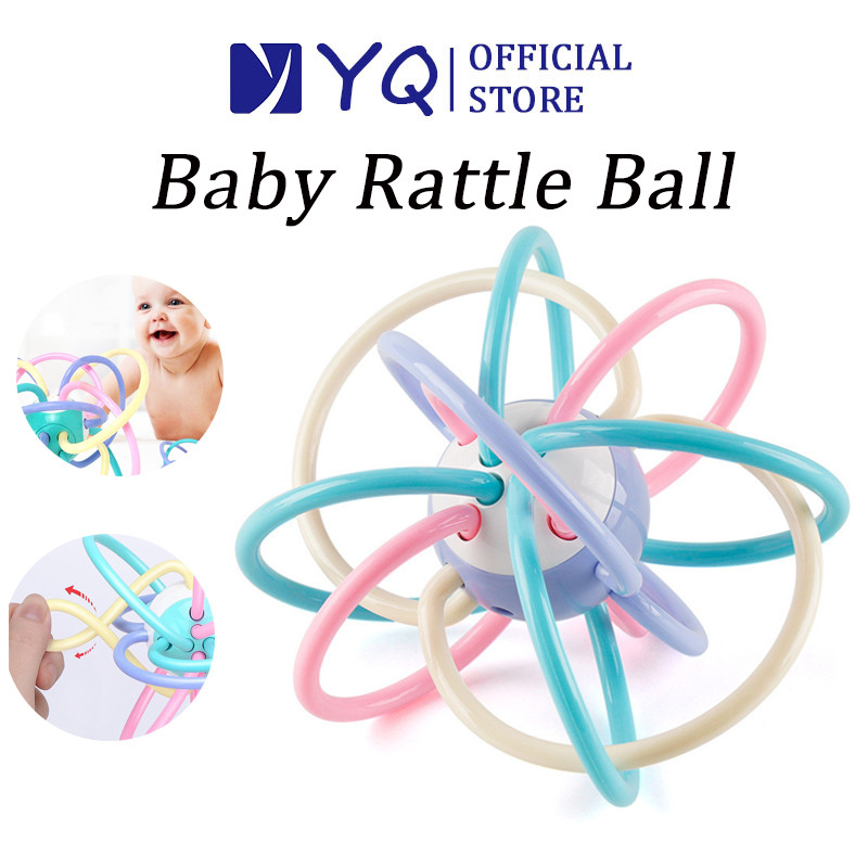 YQ Newborn Teething Toys Soft Plastic Hand Bell Early Educational Baby ...