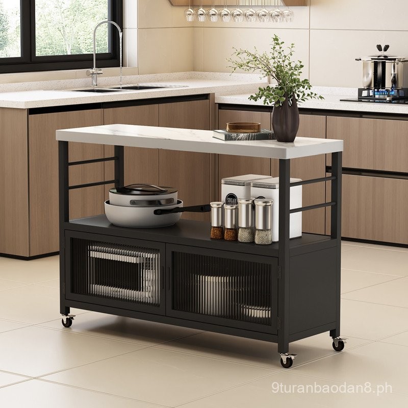 Kitchen Middle Island Table Kitchen Counter Open Movable Integrated ...
