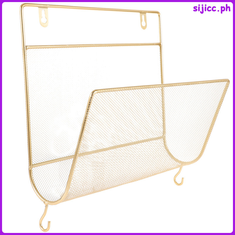 Magazine Holder Wire Wall Book Rack Hanging Files Organizer Wall ...