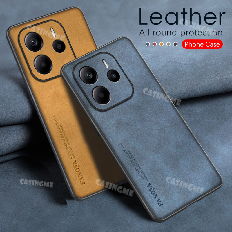 Redmi Note 14 2025 Sheepskin Leather Phone Case For Redmi Note14 ...