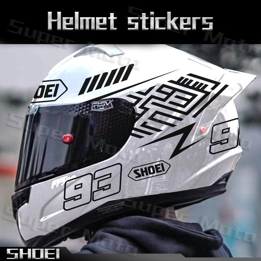 For SHOEI Motorcycle Helmet Sticker Racing Team Rider NO.93 Decal ...