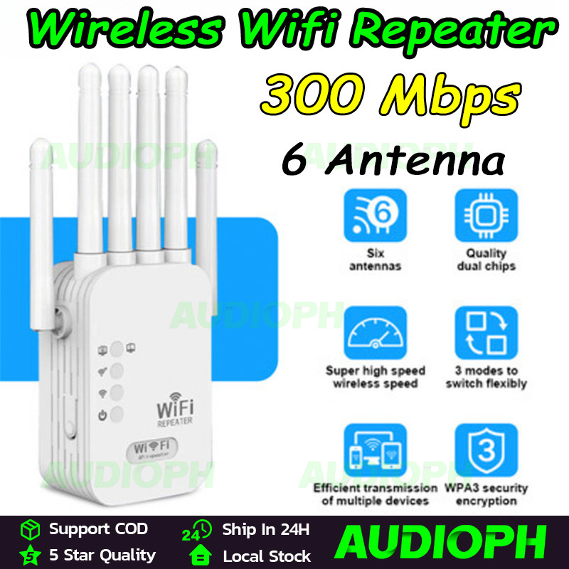 New 6 Antenna Wifi Repeater 300Mbps Ehanced Version WiFi Range Extender ...