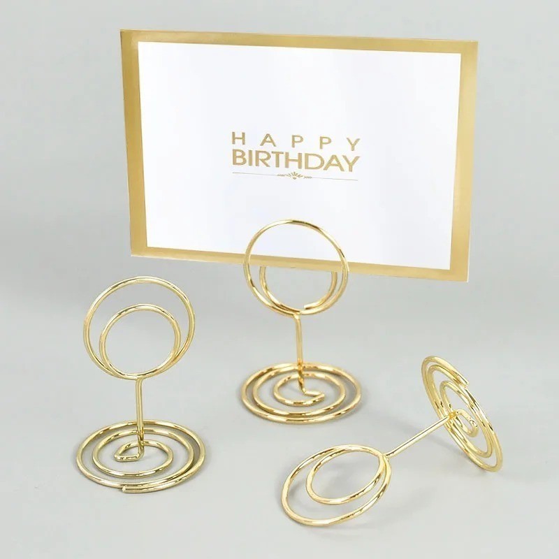 Wedding Table Sign Stand Metal Place Card Holders Photo Number Name ...