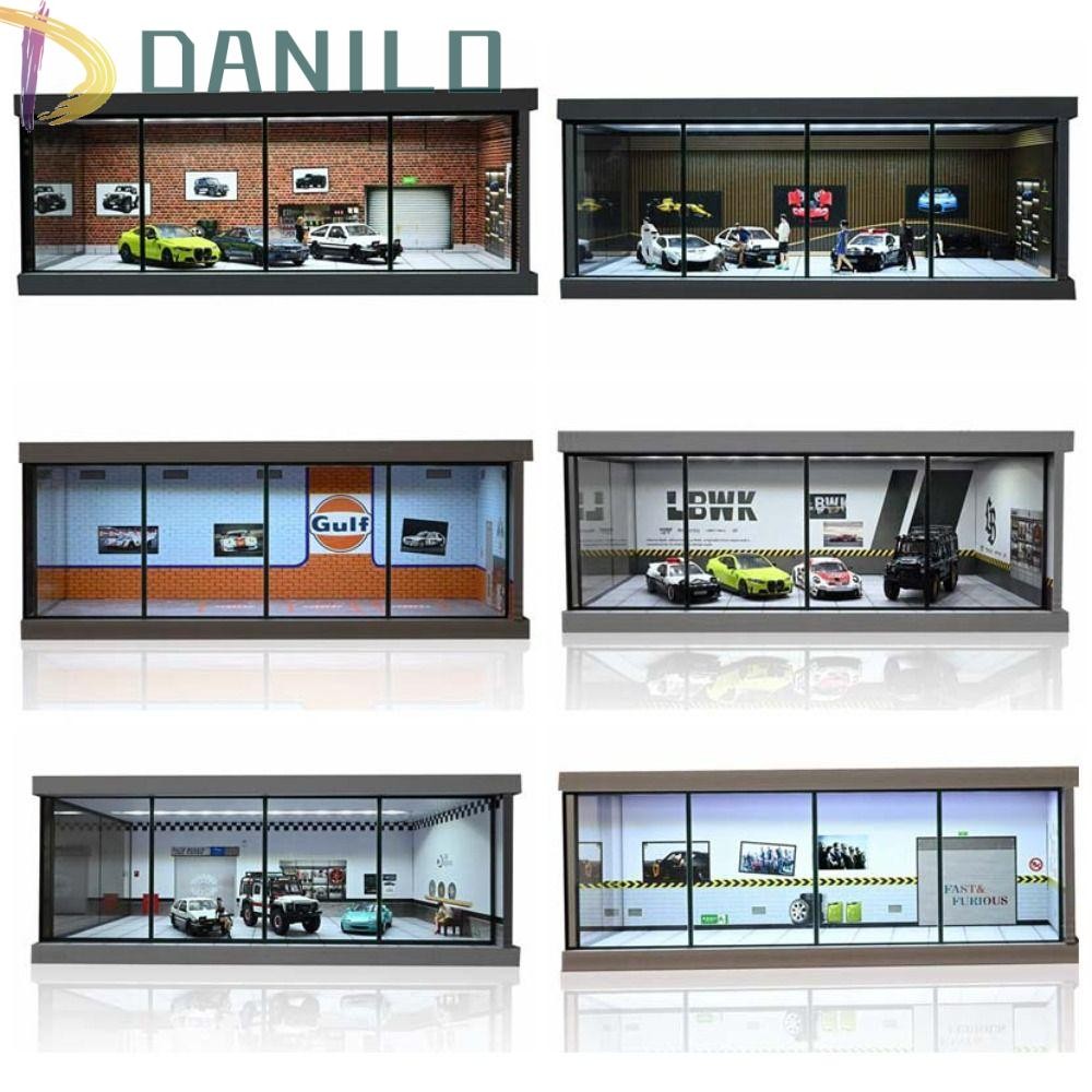 DANILO1 Car Garage Model, 1:64 Scale LED Lighting Parking Lot Model ...