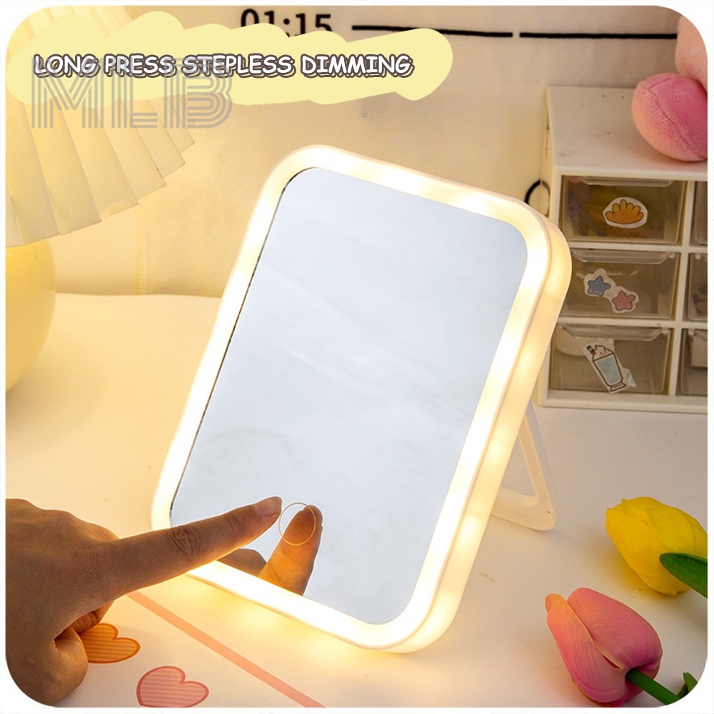3 Color LED Face Makeup Mirror Vanity Mirror USB Charge Folding ...