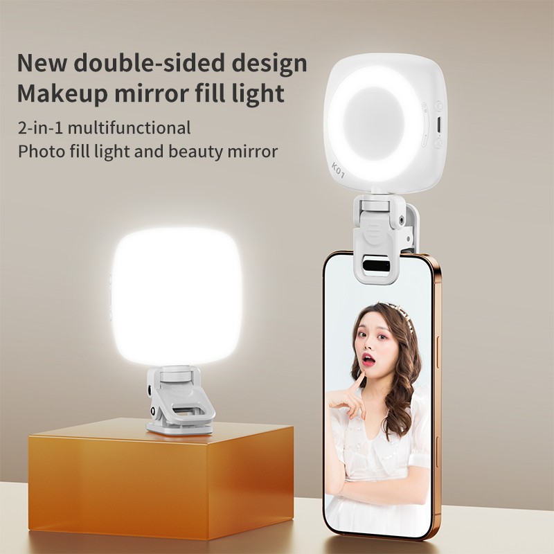 Beauty Fill Light With Makeup Mirror, Mobile Phone Handheld Rotating ...
