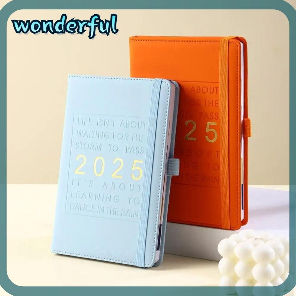 WONDER 2025 Planner Notebook, Leather Cover Diary A5 Daily Weekly ...