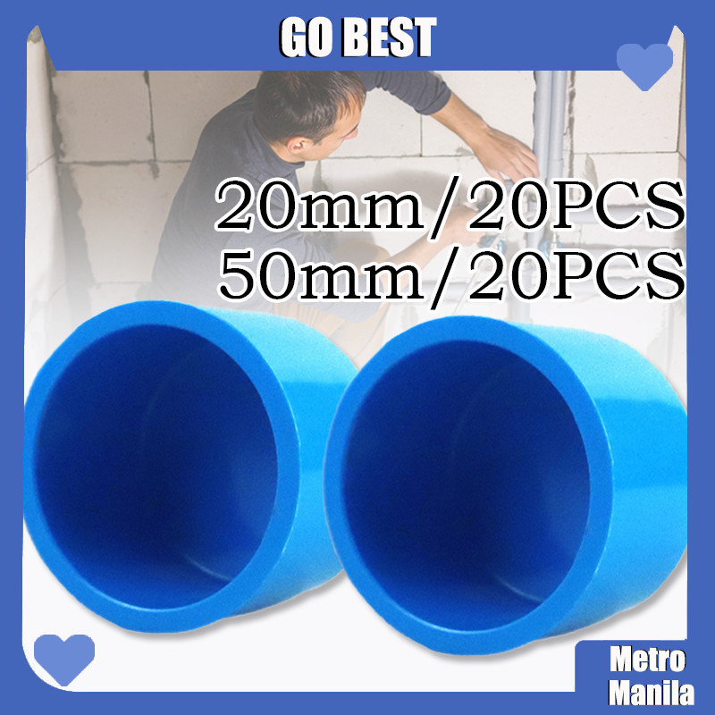 20pcs Pvc Blue End Cap 20/50mm Pvc Blue Cap Water Pipe Cap Pvc Fittings ...