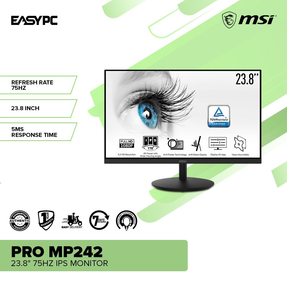 EasyPC | MSI Pro MP242 / MP242P/MP223/ MP2412/MP251/MP225V 75Hz and ...