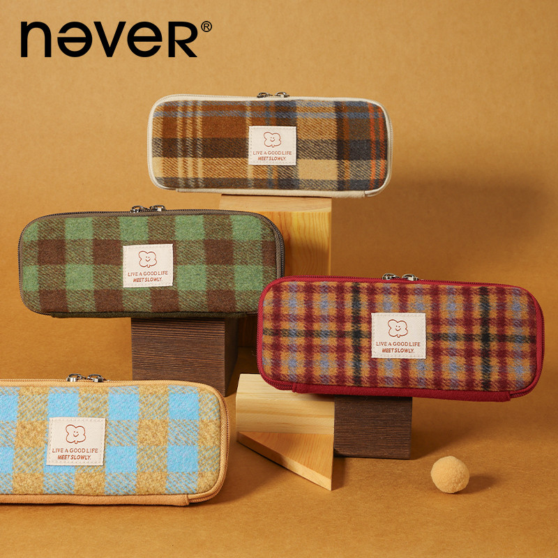 Never Lattice House Pencil Case 2024 High-value ins American Retro ...