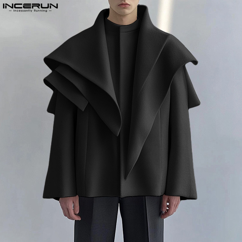 INCERUN Men Vintage Fashion Multi-layer Design Long Sleeve Cloaks ...