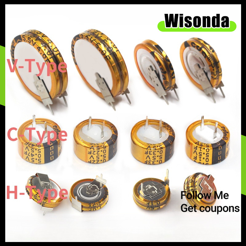1PCS V C H Type 5.5V Super Capacitor 0.047F 0.1F 0.22F 0.33F 0.47F 1.0F 1.5F 4.0F 5.0F 1F 4F 5F ...