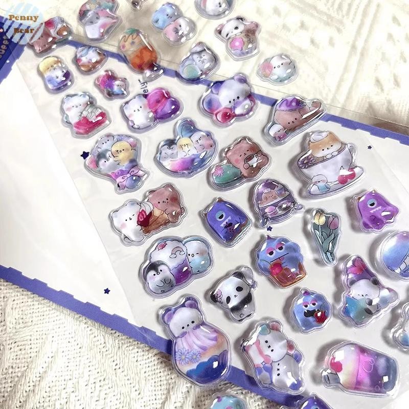[Penny Bear] 1 Sheet Girl Cute Aesthetic Decals 3D Relief Stickers DIY ...
