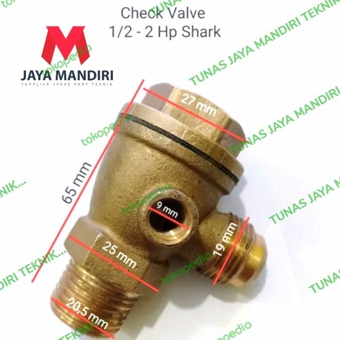 HP Check Valve One-Way Compressor Valve 1/ 2 - 2 Shark, Supershape, etc ...