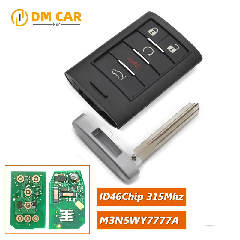 DMKEY remote keyless card 315Mhz ID46 Chip M3N5WY7777A for Cadillac SLS ...