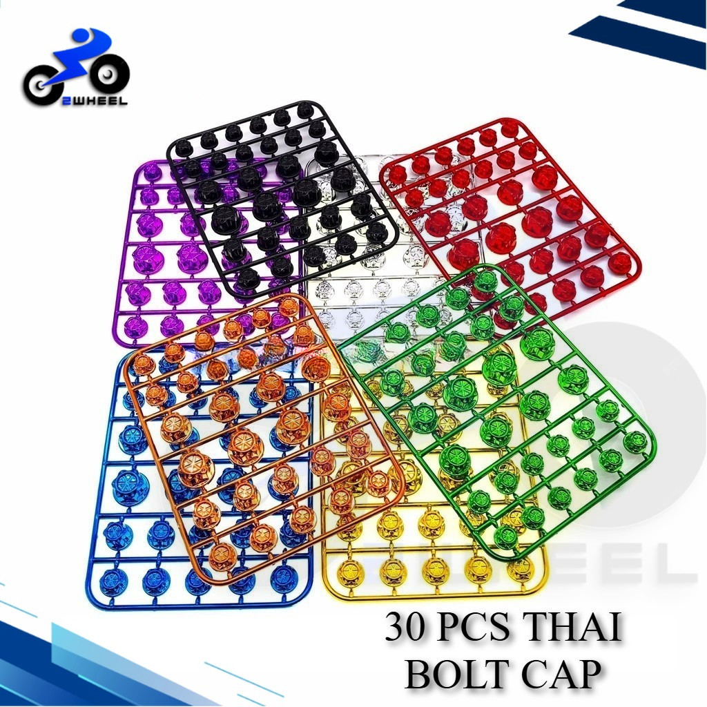 MOTORCYCLE ACCESSORIES 30 PCS THAI BOLT CAP SCREW NUT UNIVERSAL BOLT CAP | Shopee Philippines