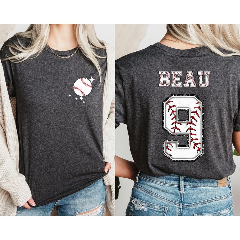 Two-sided Baseball Team Shirt Tshirt With Custom Number And Name ...