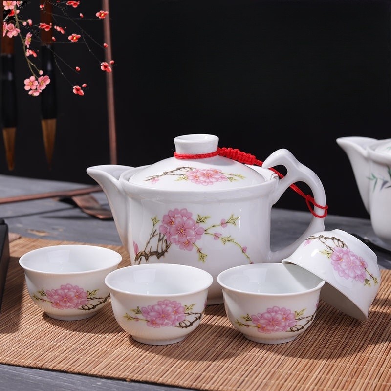 Ceramic Teapot Blue White White Porcelain Side Handle Pot Hand Grab Pot ...