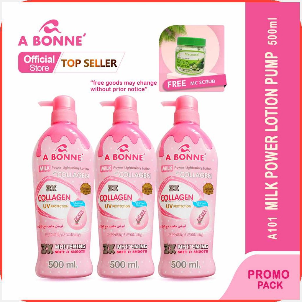 A[Yw|Bonne=v?Milk_na:Power%xH:Lightening&With&Collagen&Lotion&500ml (A101 By 3's) | Shopee ...
