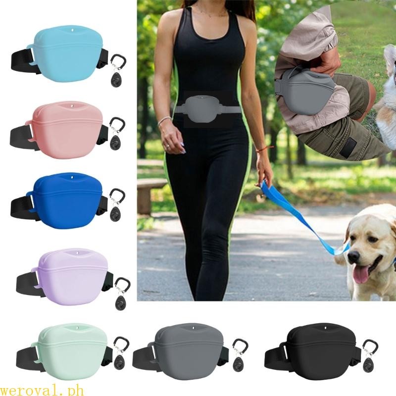 weroyal Silicone Dog Treat Pouch With Dog Training Clickers Waterproof ...