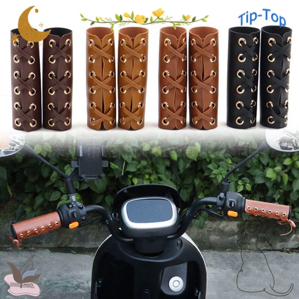 TIP-TOP A Pair Motorcycle Handlebar Wraps, PU Adjustable Bike Handlebar ...
