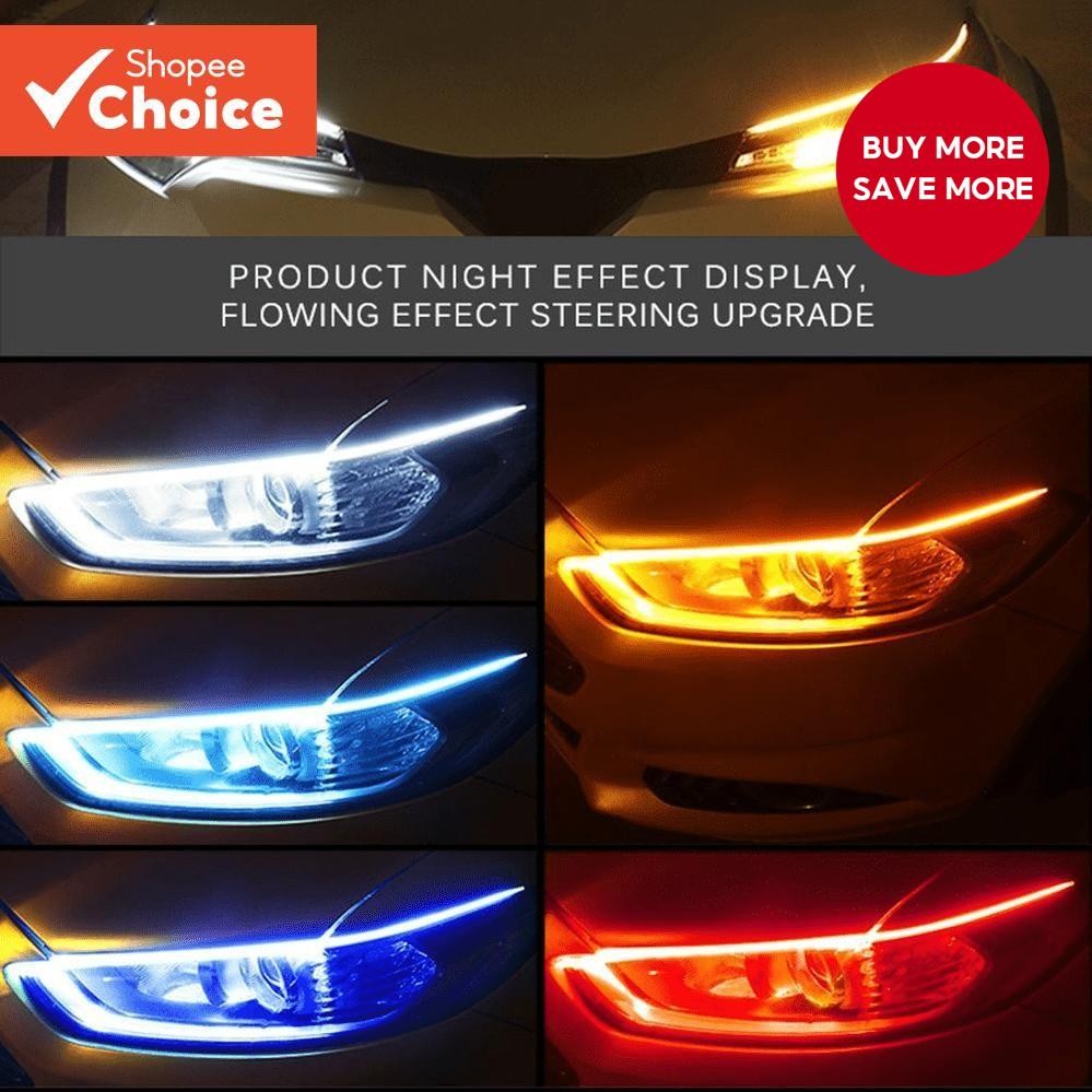 2pcs LED DRL Car Motorcycle Daytime Running Light Flexible Waterproof ...