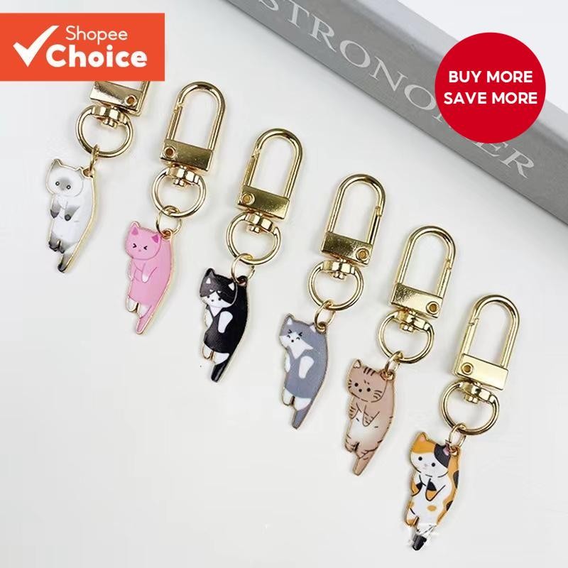 Cute Keychain Lazy Cat Pendant for bag Phone Charm Hanging Rope key ...
