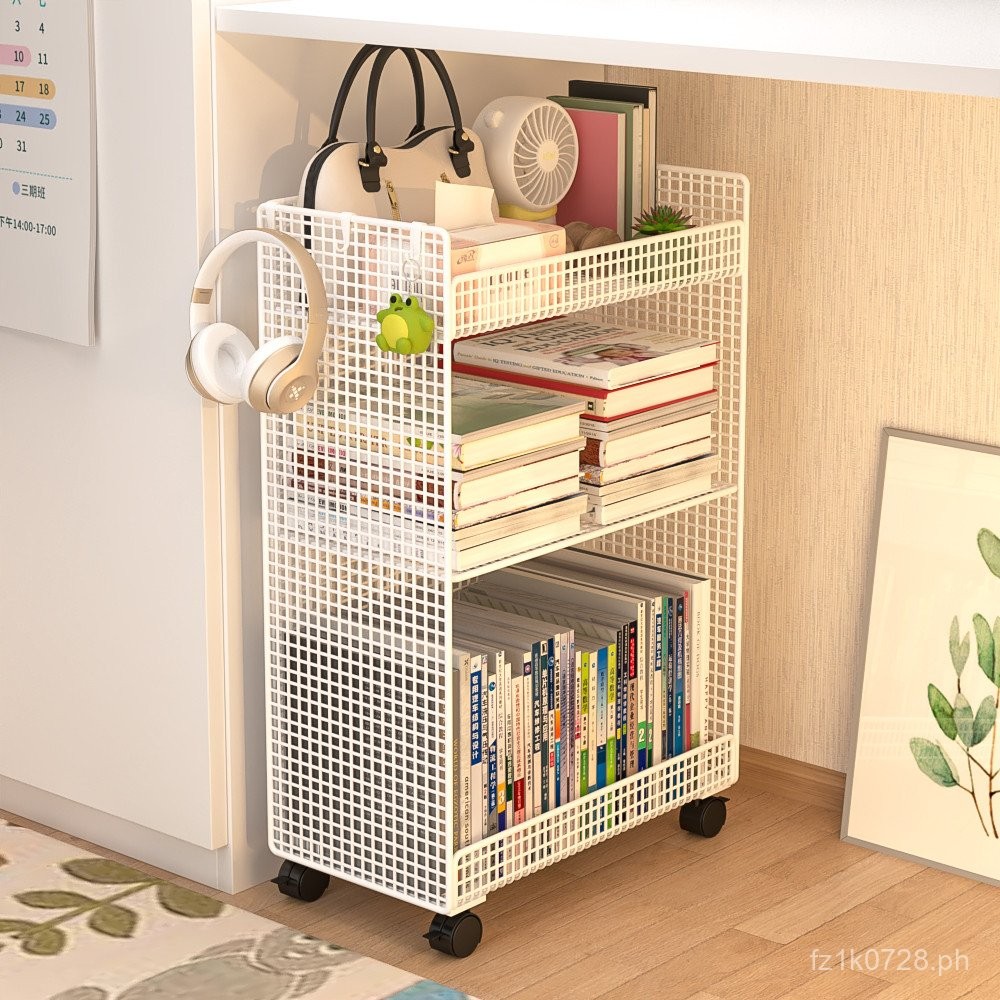 Rolling Storage Desk Student Side Floor Bookshelf Small Book Rack ...