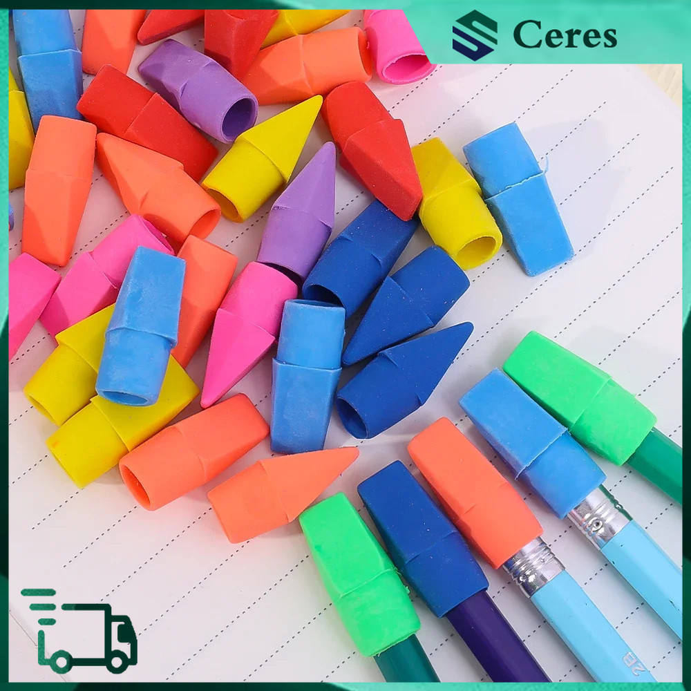 120 Pcs Top Pencil Cap Erasers Random Color Eraser Correction Supplies ...