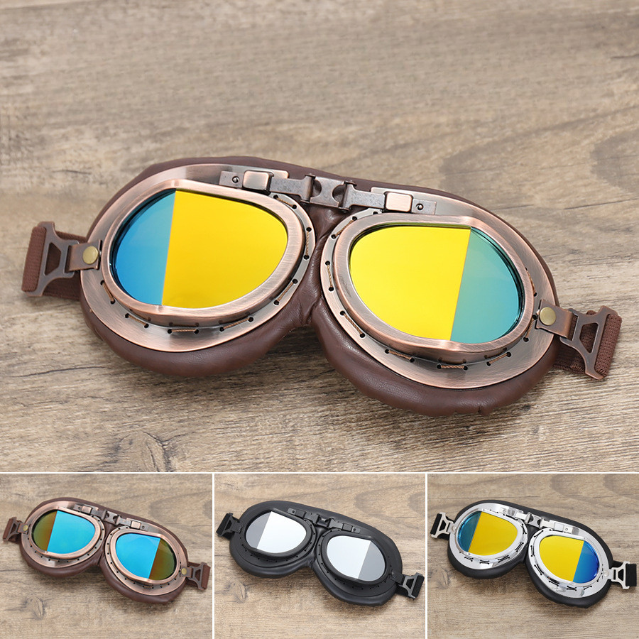 Retro Folding Angle Goggles Harley Style Lens Helmet Goggles Motorcycle ...