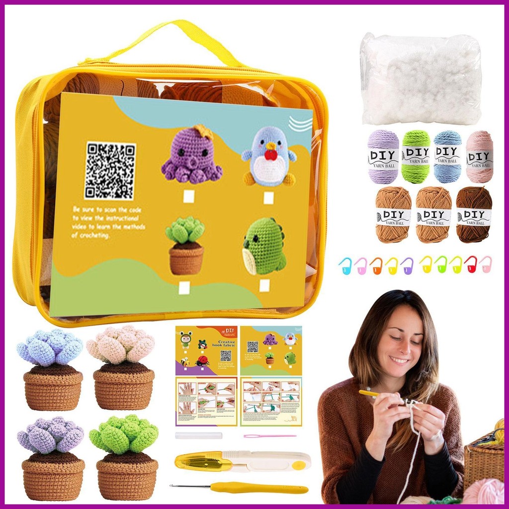 Beginner Crochet Kit DIY Handmade Kids Crochet Set Easy Crochet Kit ...