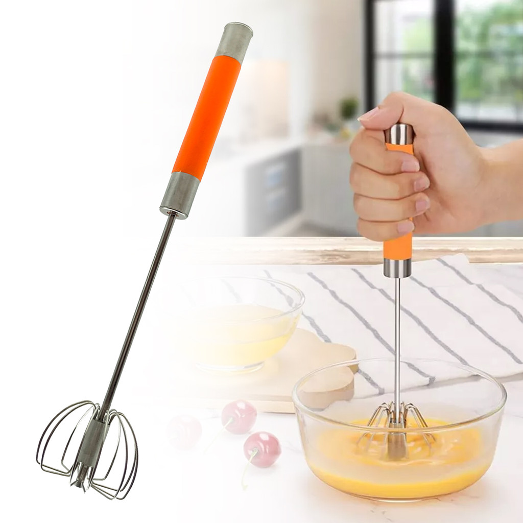 New Stainless Steel Egg Beater Whisk Hand Push Rotary Whisk Mixing by ...