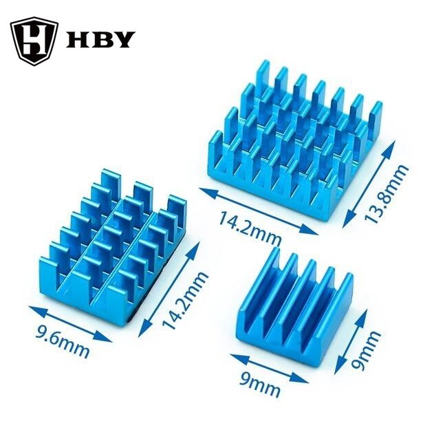 3pcs set Raspberry PI 4B Anodizing Color Heat Sink Suit Main Board IC Radiator With Back Glue ...