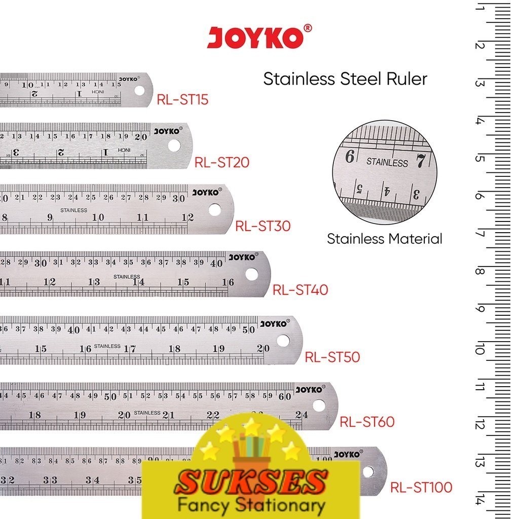 Joyko Stainless Steel Ruler Iron Ruler | Shopee Philippines