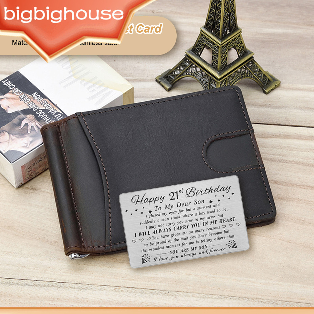 Son Happy Birthday Engraving Gift Stainless Steel Engraved Insert Cards ...