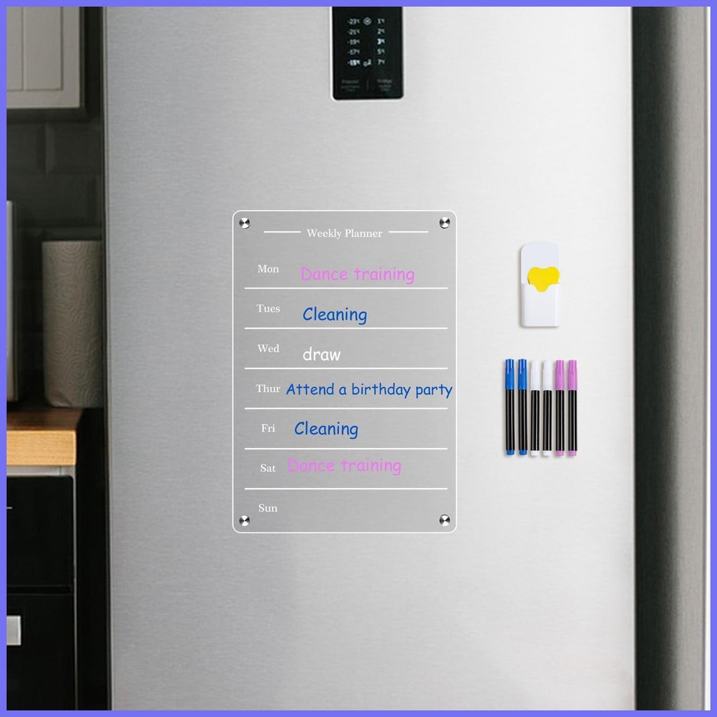 Magnetic Note Board for Refrigerator Weekly Dry Erase Meal Planning ...