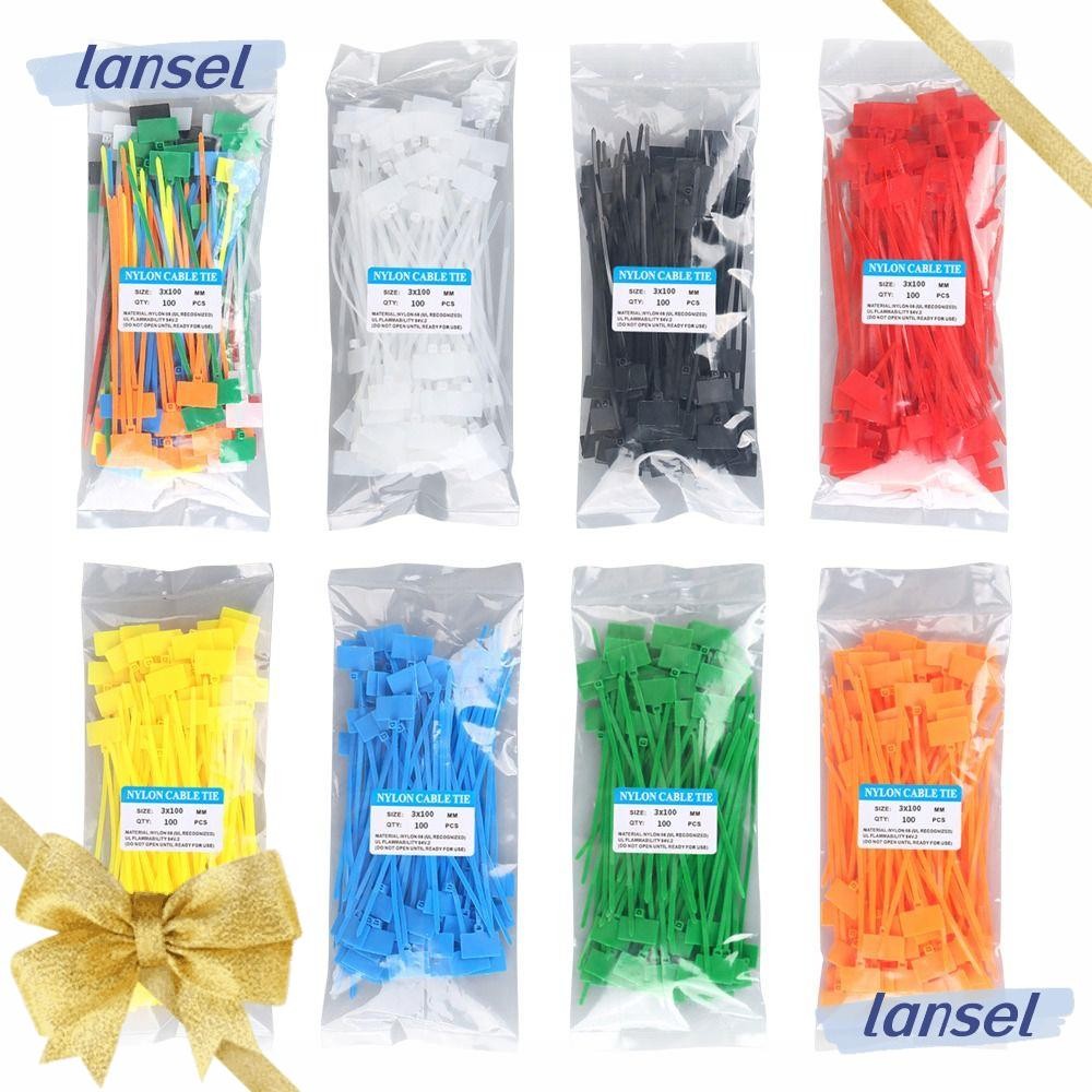 LANSEL 100pcs Cable Tag Strapping Tape Tag Labels Markers Mesh Wire ...