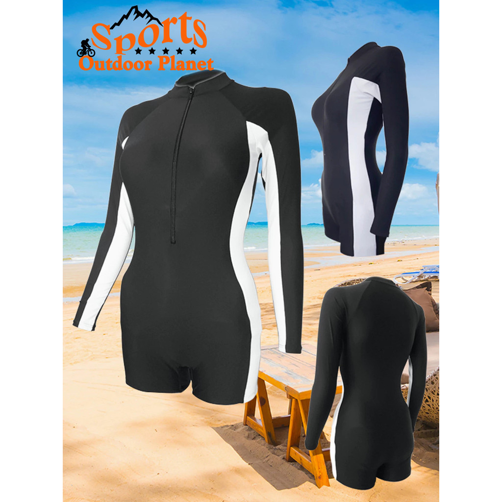 Summer One Piece Swimsuit Rashguard Swimdress Summer Plain for Women ...