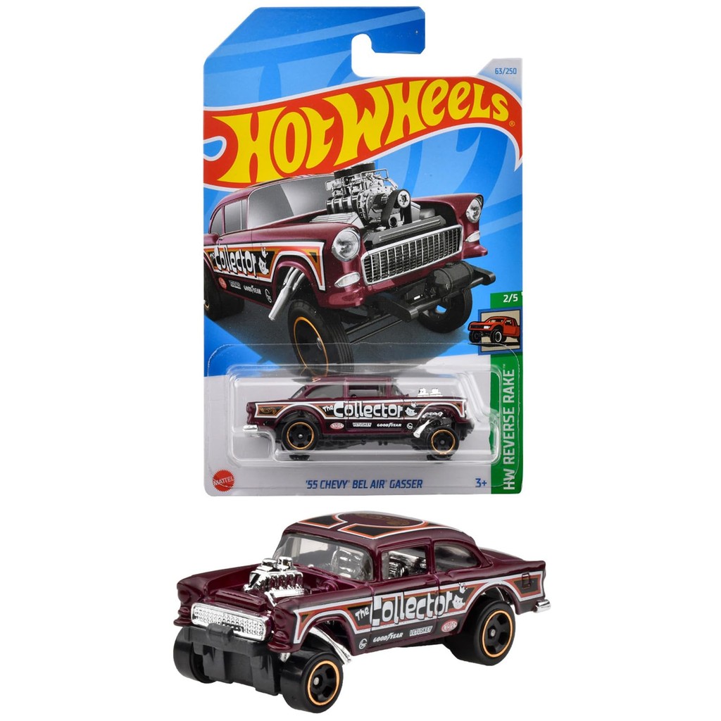 Hot Wheels Basic Car '55 Chevy Bel Air Gasser Vehicle Toy Mini Car for ...
