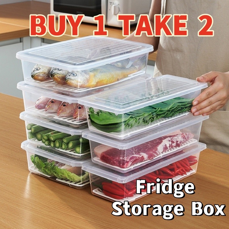 Large Size Fruits Meat Fish Food Drain Keep Fresh Refrigerato Fridge ...