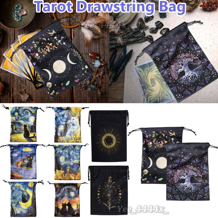 Tarot Drawstring Bag Portable Moon Phase Jewelry Pouch Tarot Pouches ...