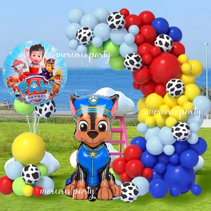 Paw Patrol Balloon Garland Arch Kit Cartoon Dogs Chase Blue Paw for Birthday Party Decorations ...