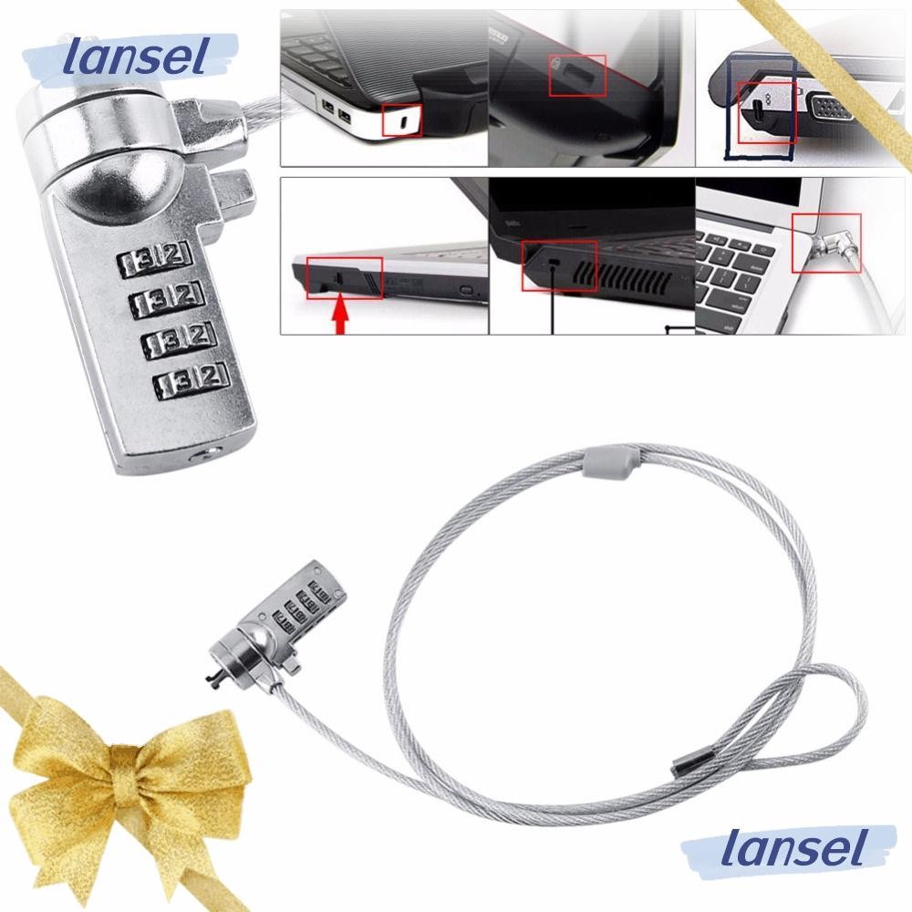 LANSEL 4 Digit Password Lock High Quality Wire Rope PC Laptop Security ...